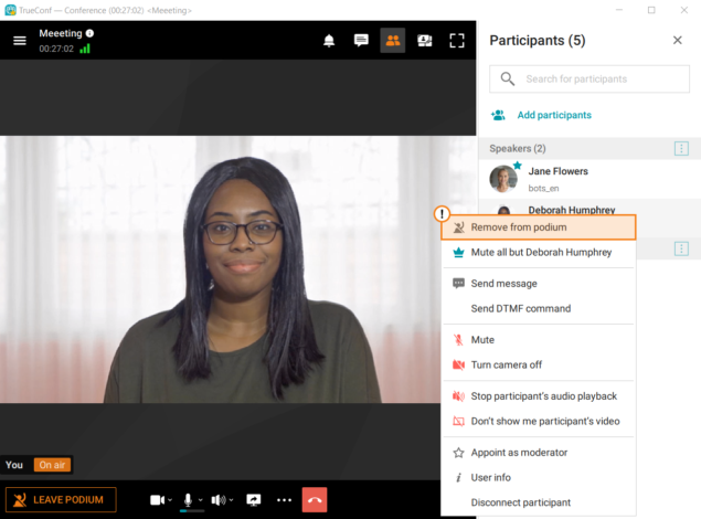 Role-based Video Conference with TrueConf for Windows