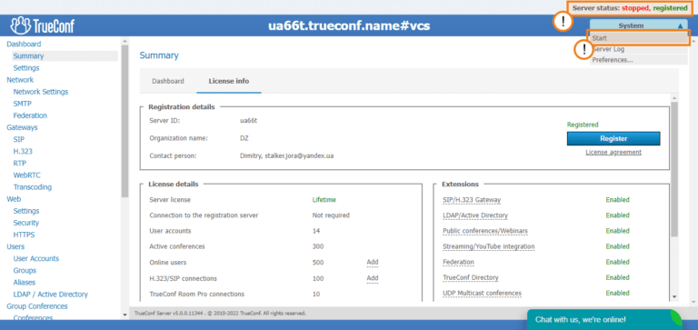 What to do if TrueConf Server doesn’t launch or register? — Video Conferencing Blog