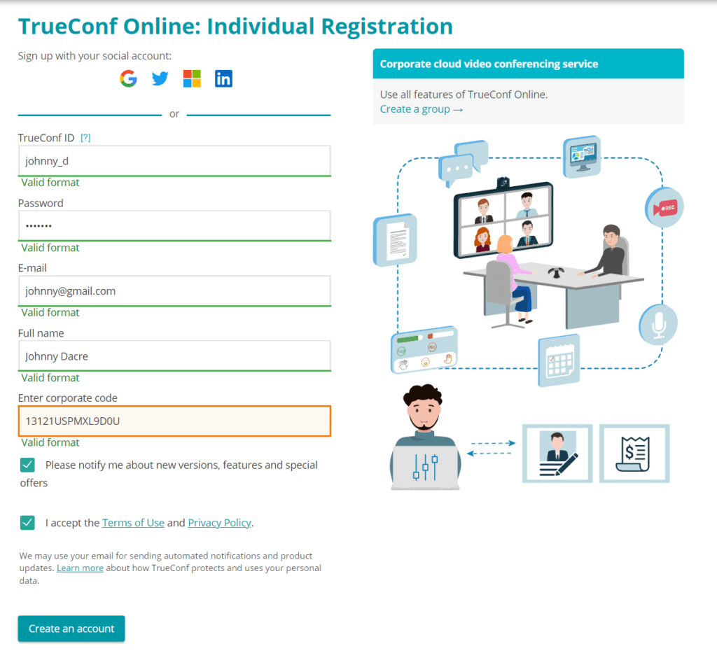 How to create corporate group in TrueConf Online — Video Conferencing Blog