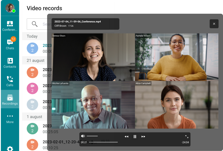 How to create video setup for conferencing during a meeting?