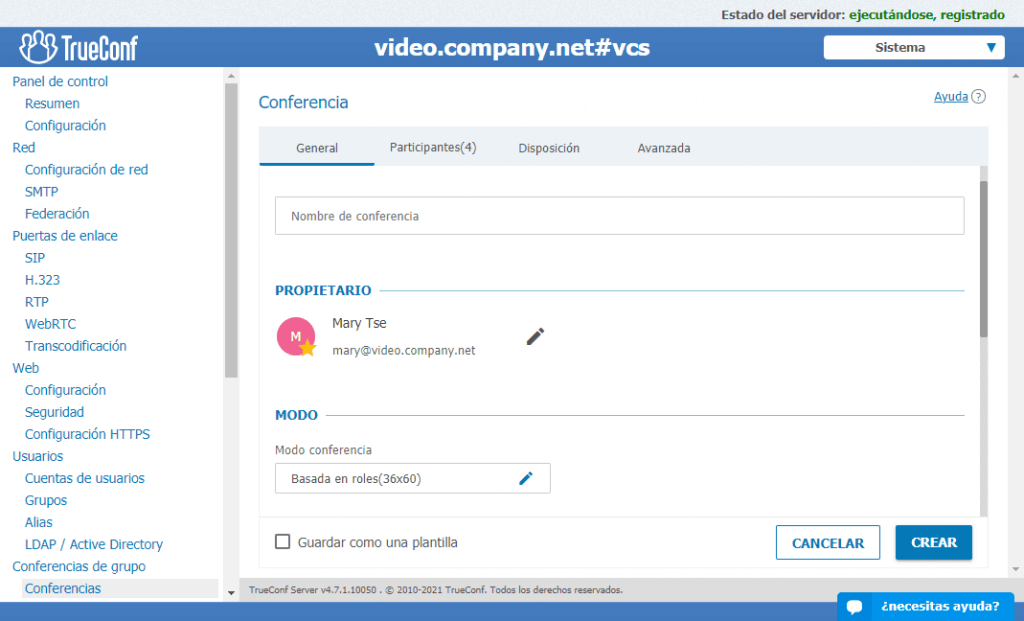 Cómo programar una conferencia en TrueConf Server — Blog de Videoconferencia