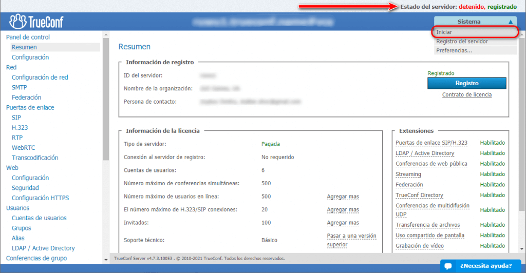 Cómo renovar la licencia del TrueConf Server Free — Blog de Videoconferencia
