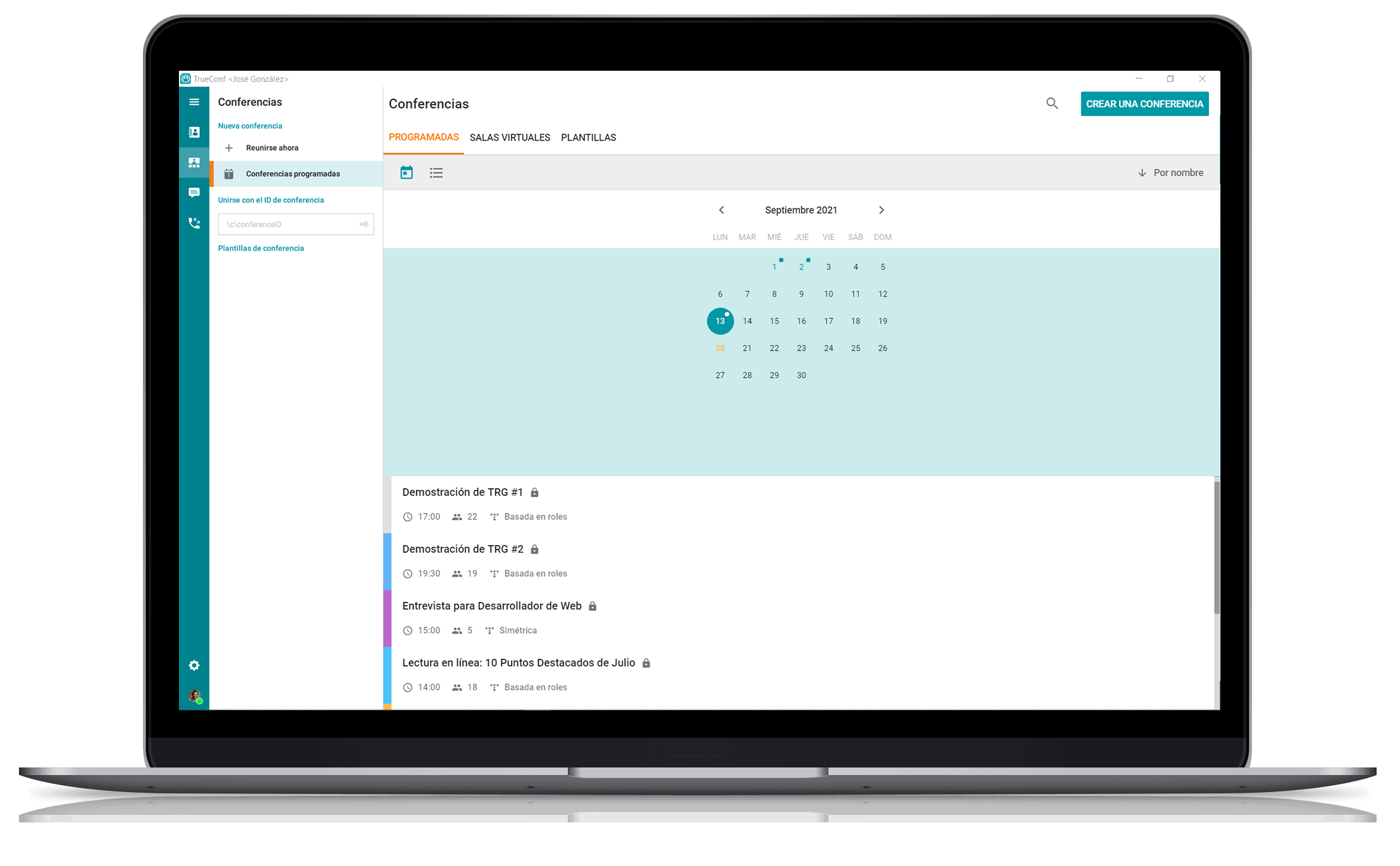 Programe una reunión periódica: con TrueConf